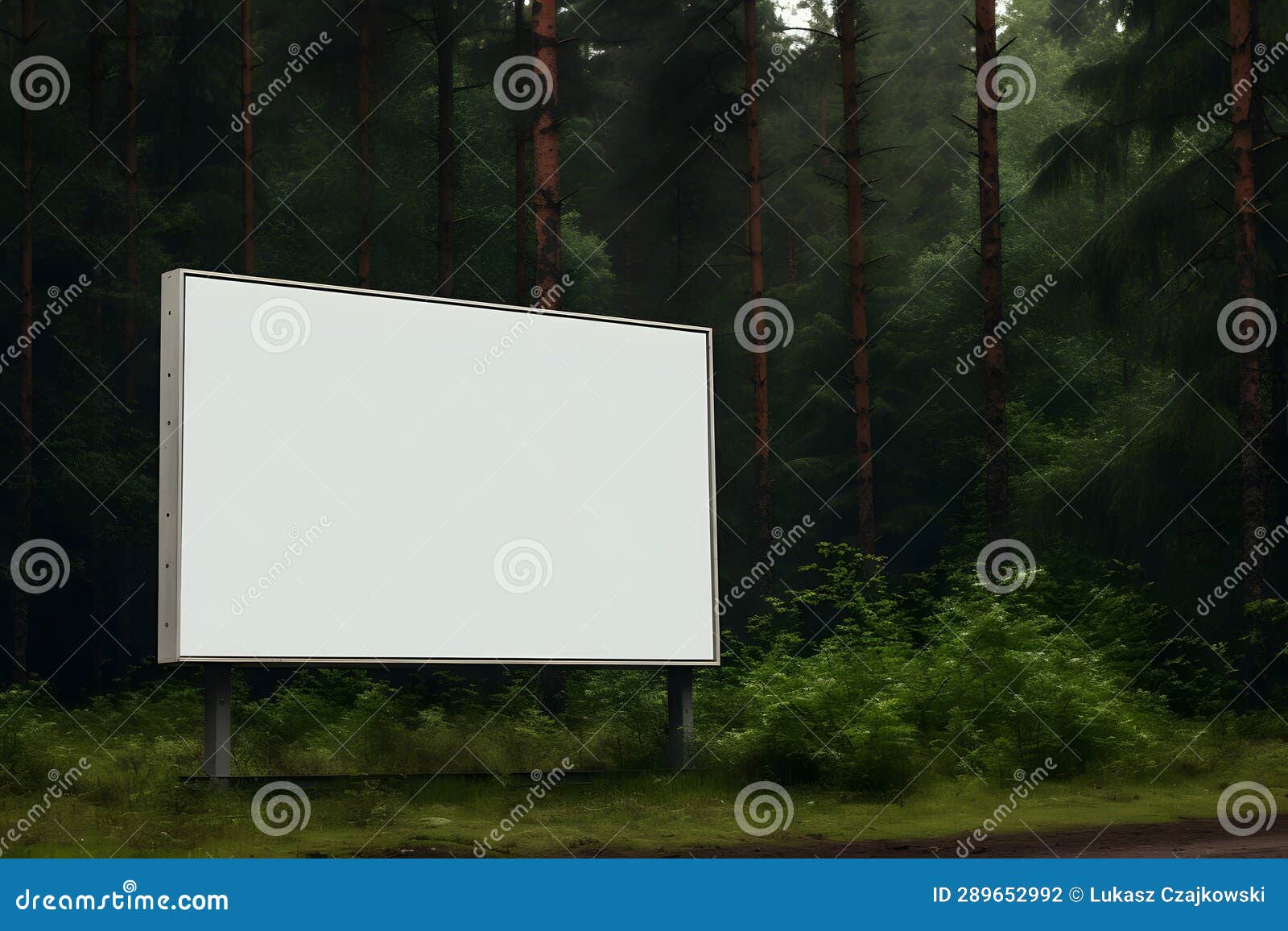 Billboard Ad Space Mockup Forest Background - Generative Ai Stock ...