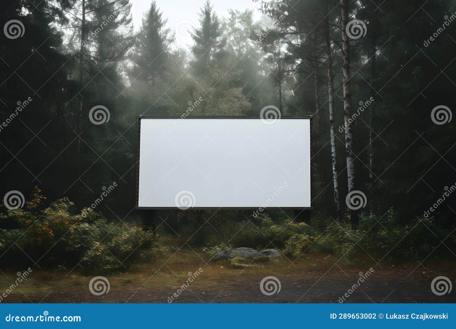 Billboard Ad Space Mockup Forest Background - Generative Ai Stock ...