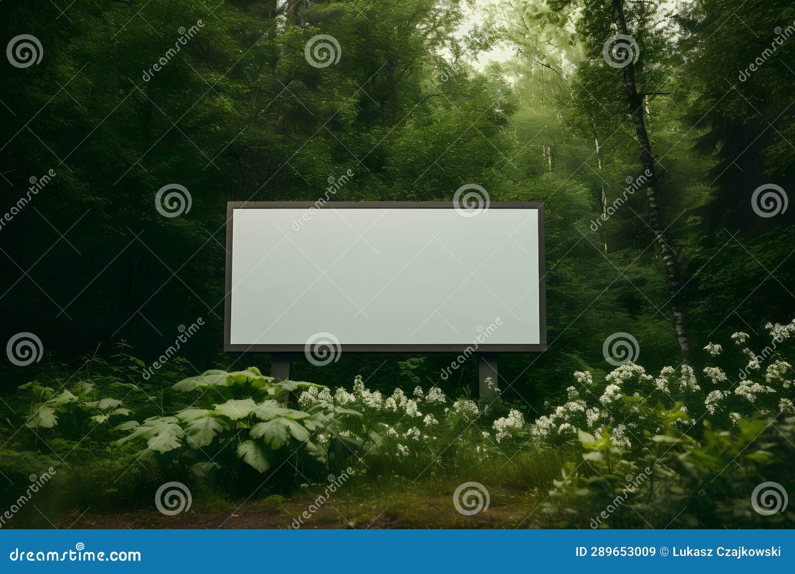 Billboard Ad Space Mockup Forest Background - Generative Ai Stock ...
