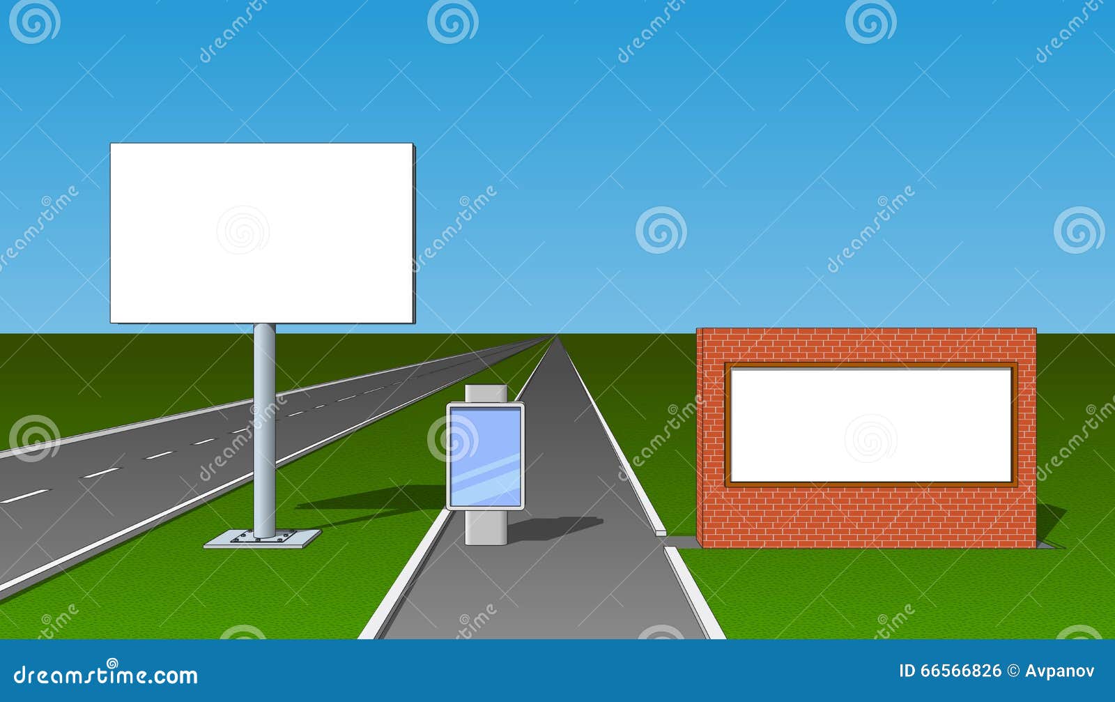 Billboard Advertising Board Poster Placard Banner Front View Set Stock ...