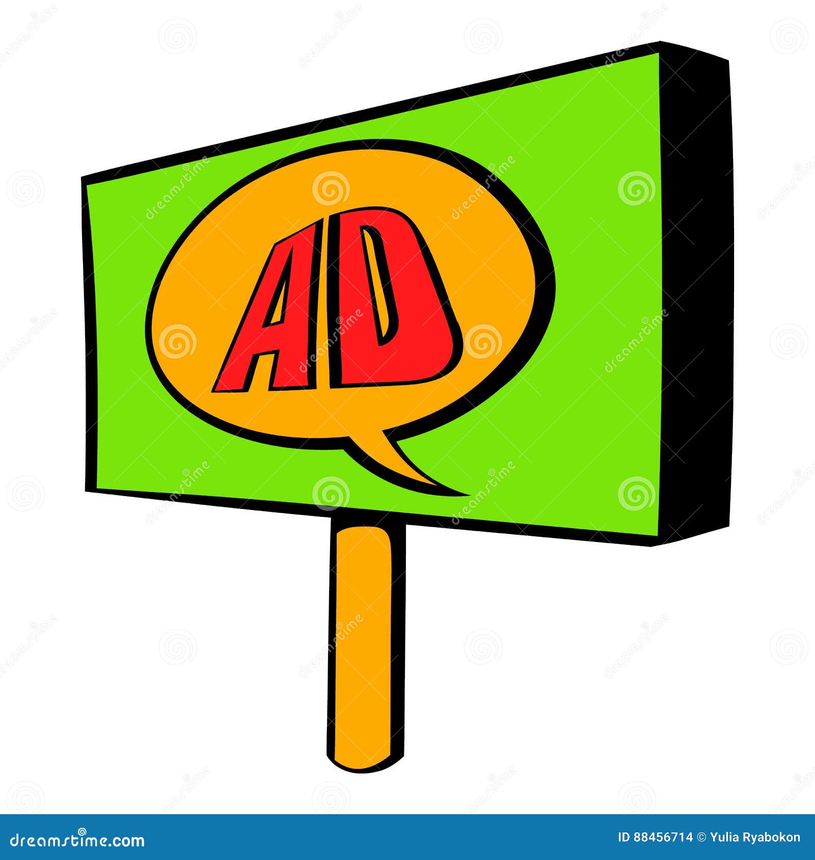 Billboard for Advertising Icon Cartoon Stock Vector - Illustration of ...