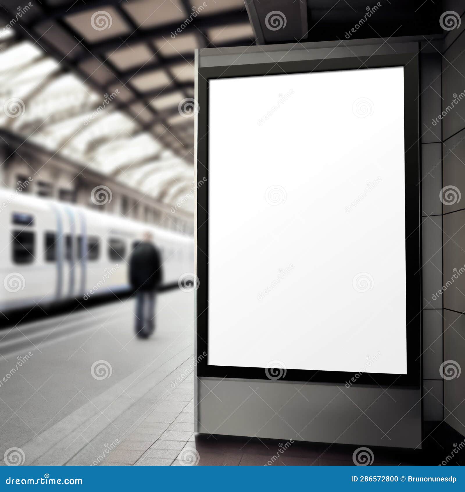 Billboard Advertising Mockup, Train Station Background Stock Photo ...