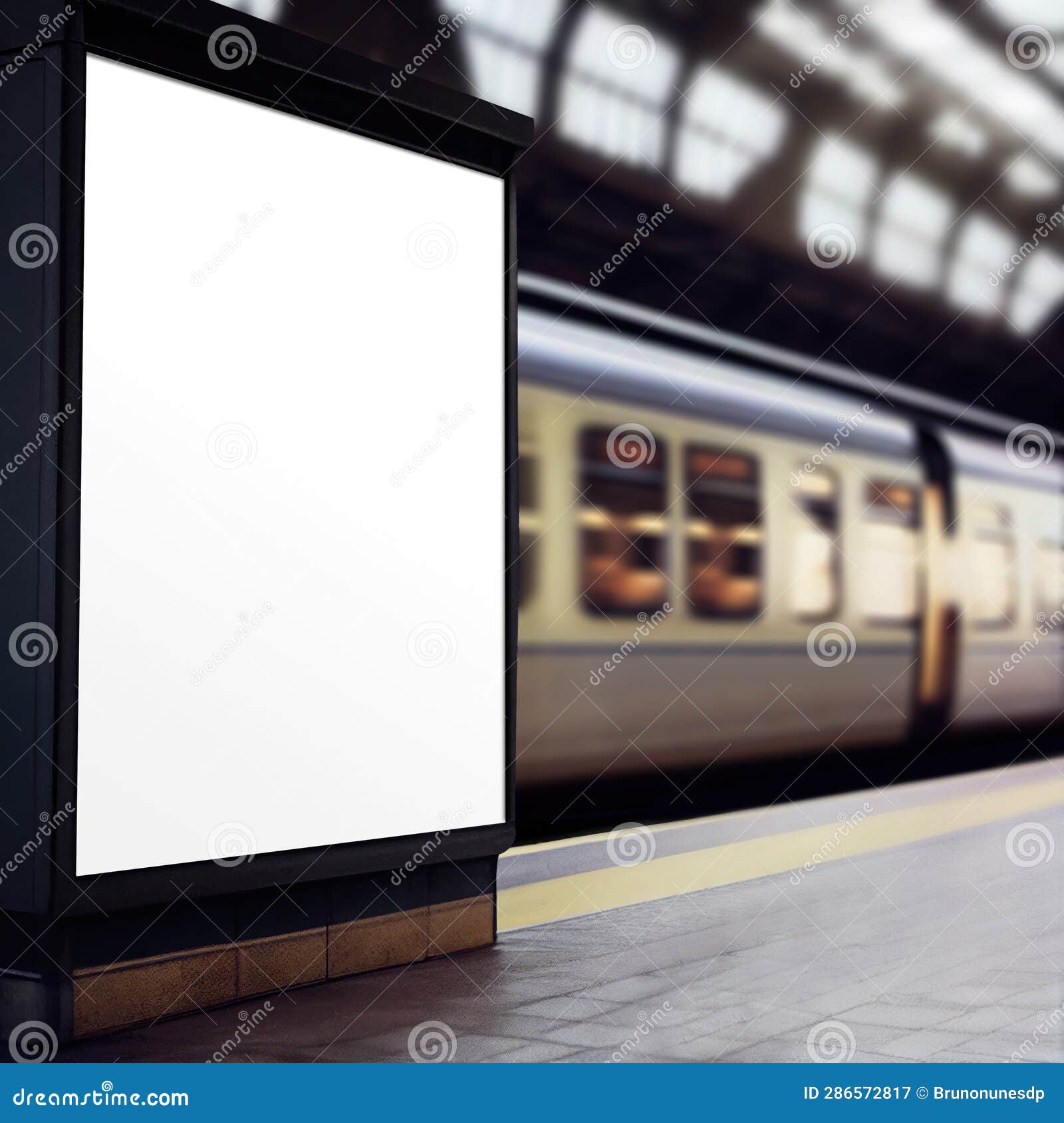 Billboard Advertising Mockup, Train Station Background Stock ...