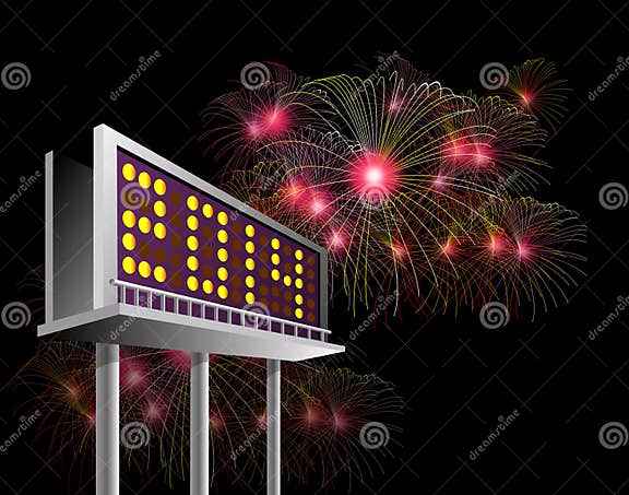 Billboard Advertising New Year 2014 Stock Illustration - Illustration ...