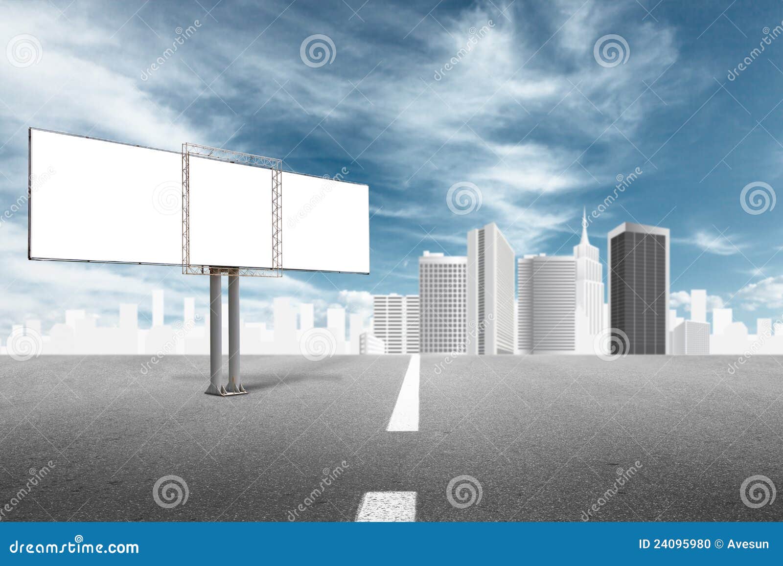 Billboard Advertising Vector Illustration Set, Cartoon Flat Business ...