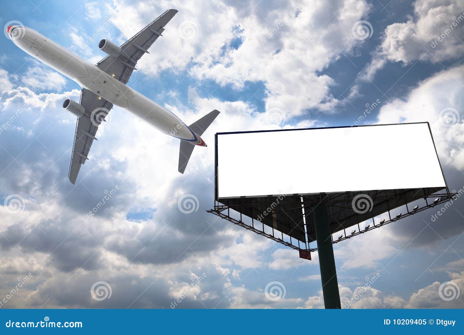 Billboard and airplane stock image. Image of advertising - 10209405