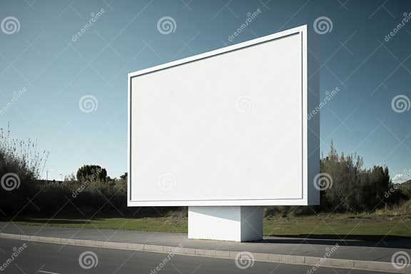 Billboard Along the Road. Large Empty Layout Billboard Along the ...