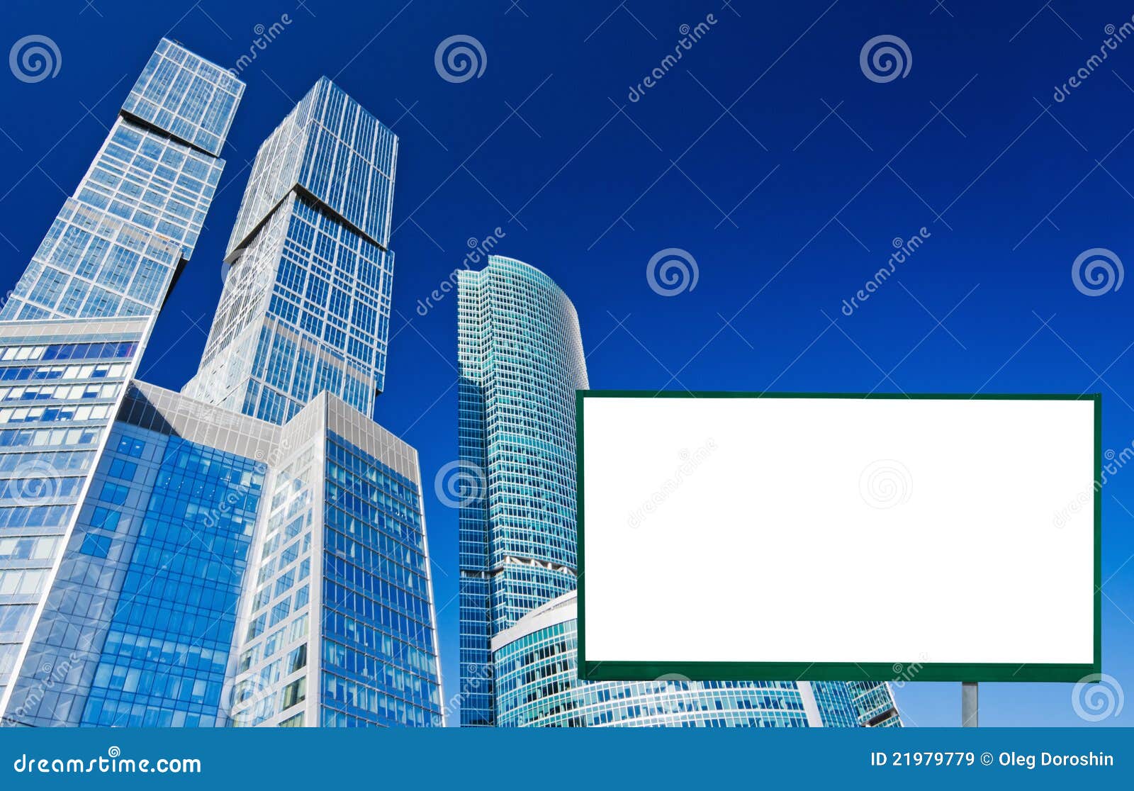 Billboard on the Background of Skyscrapers Stock Image - Image of ...