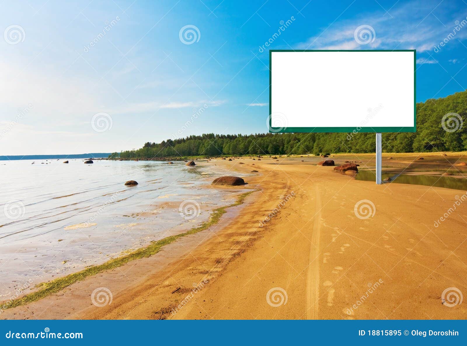 Billboard on the beach stock image. Image of cloud, empty - 18815895