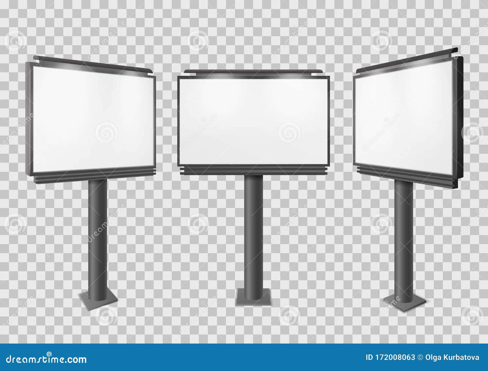 Billboard. Blank Big Advertisement Construction Mockup, Different ...