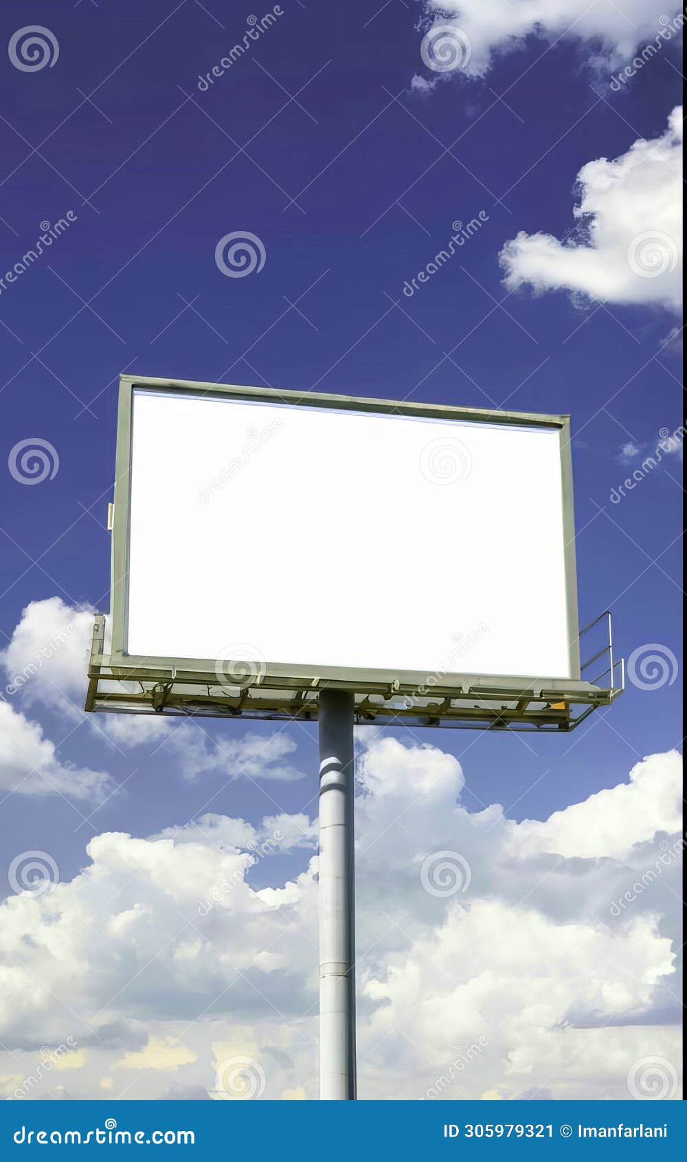 Billboard Blank with Blue Sky. for Advertisement, Spring Sunny Day ...