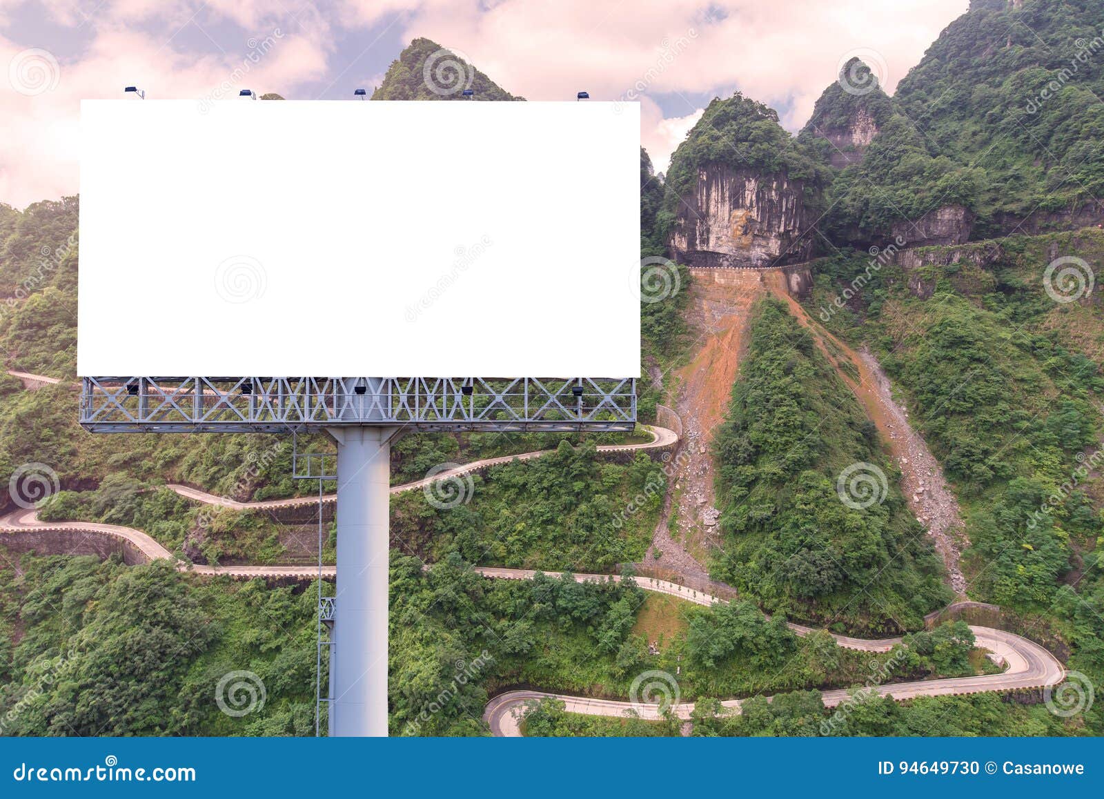 Billboard Blank on Countryside Road for Advertising Background Stock ...