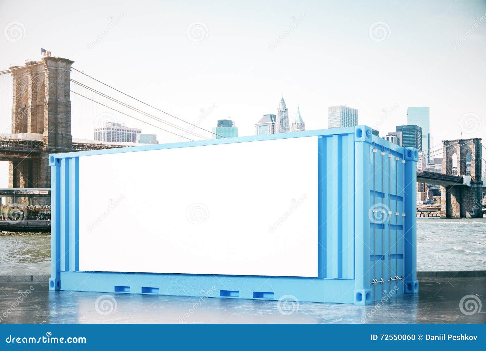 Billboard on blue cargo stock illustration. Illustration of billboard ...
