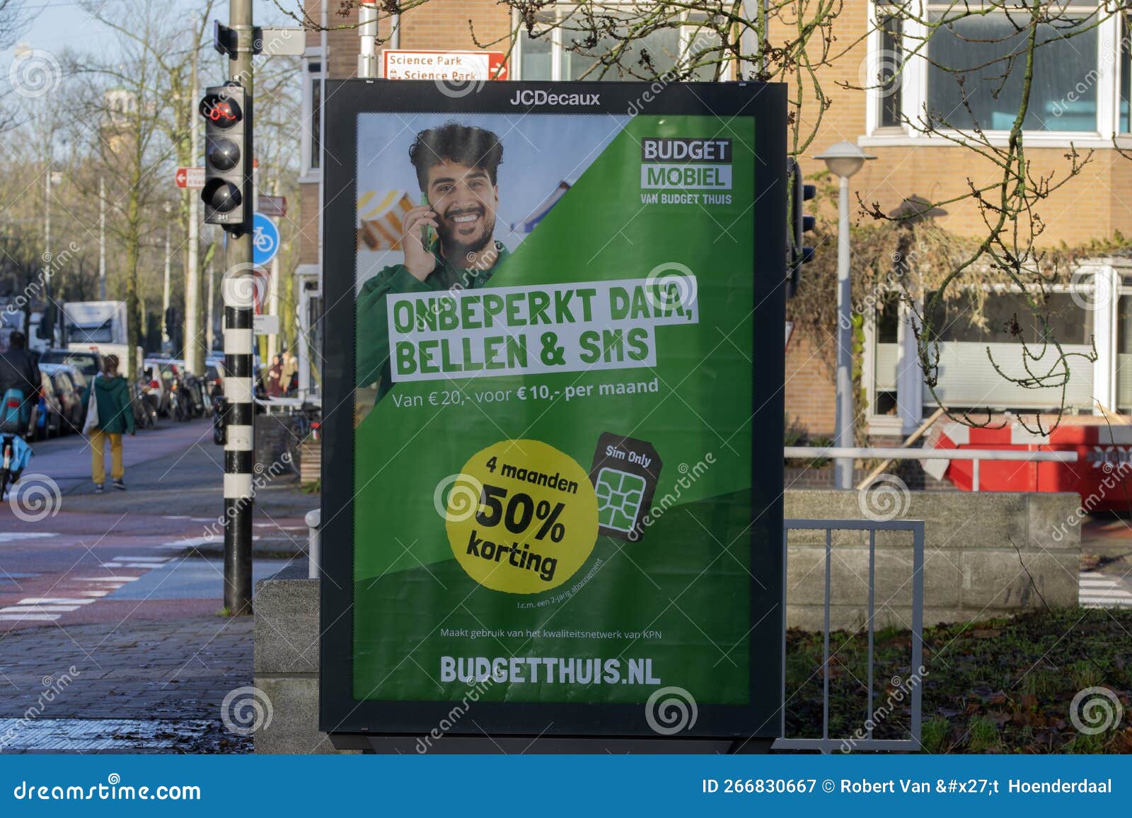 Billboard Budget Mobiel at Amsterdam the Netherlands 22-12-2022 ...