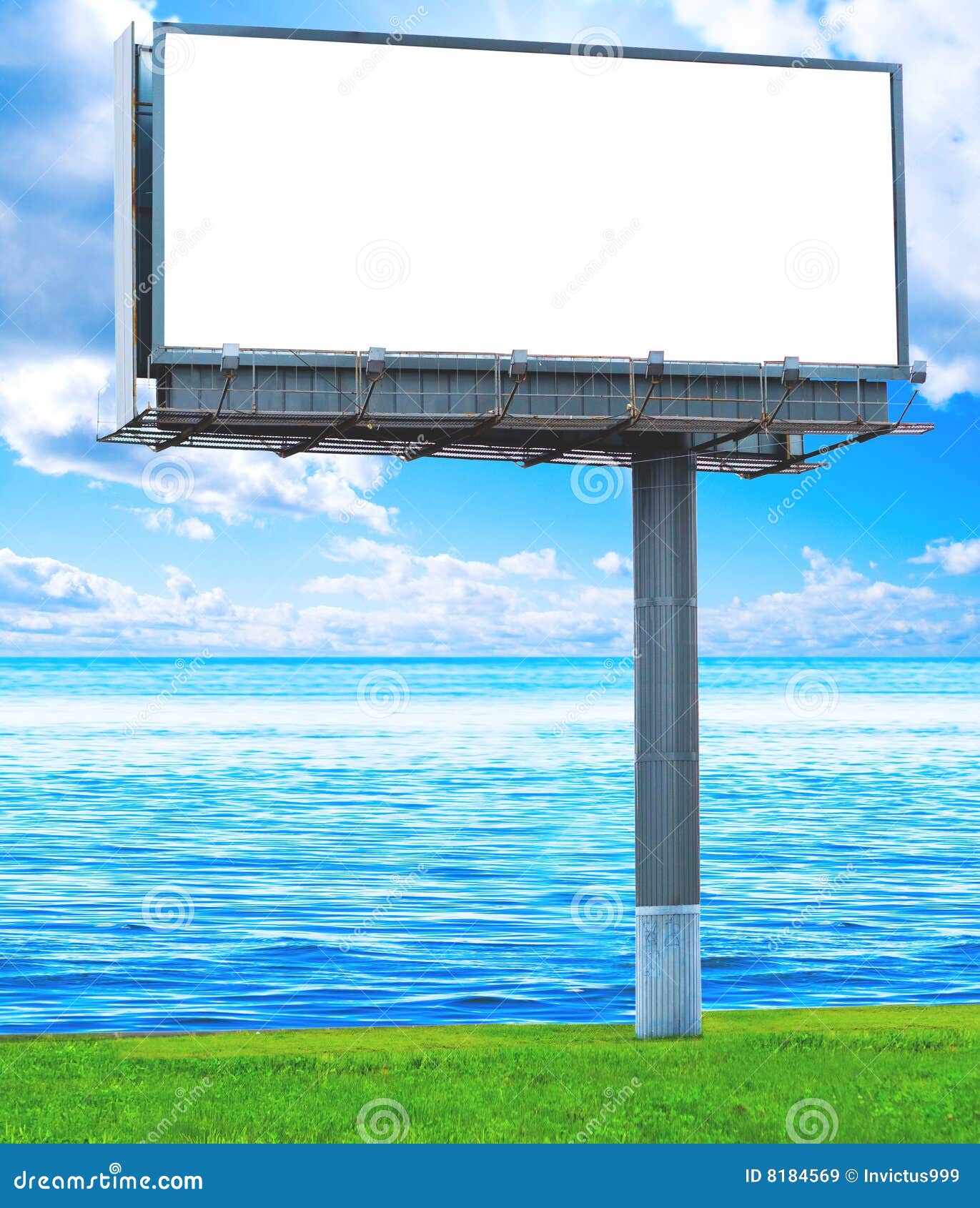 Billboard on a coast shore stock image. Image of marketing - 8184569