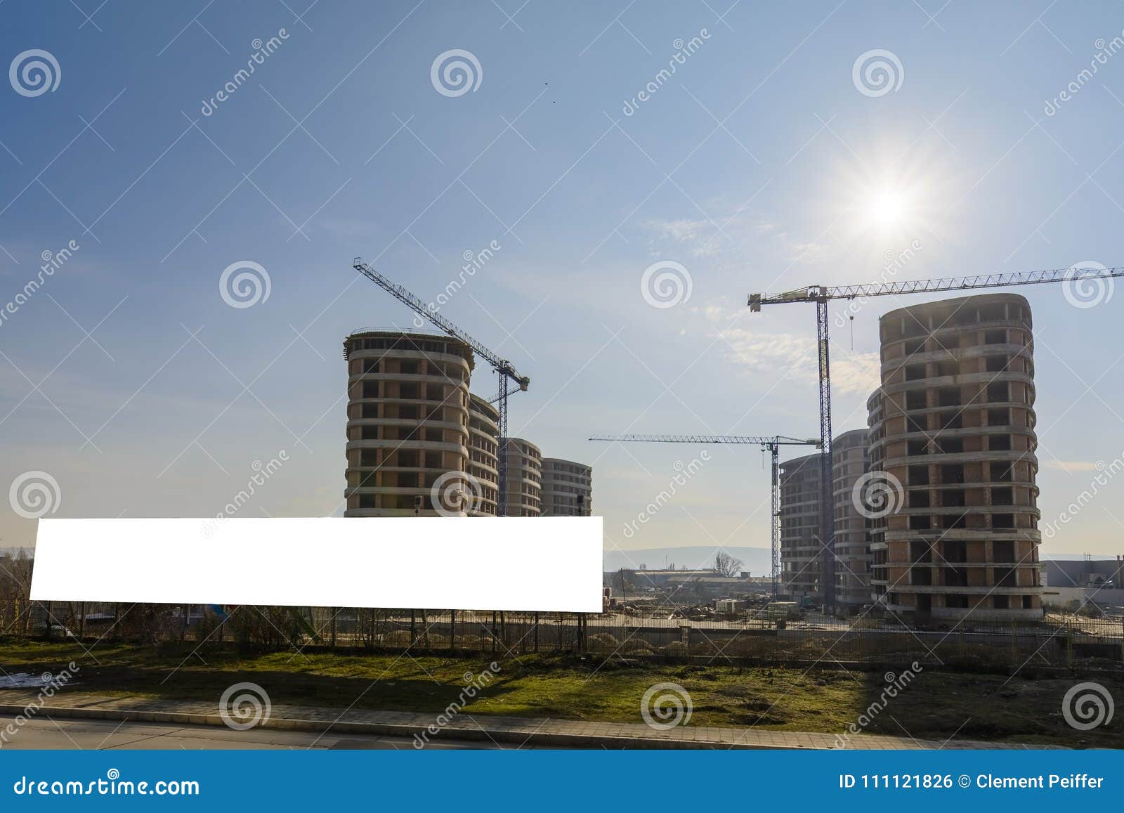Billboard in a Construction Site Stock Photo - Image of board ...