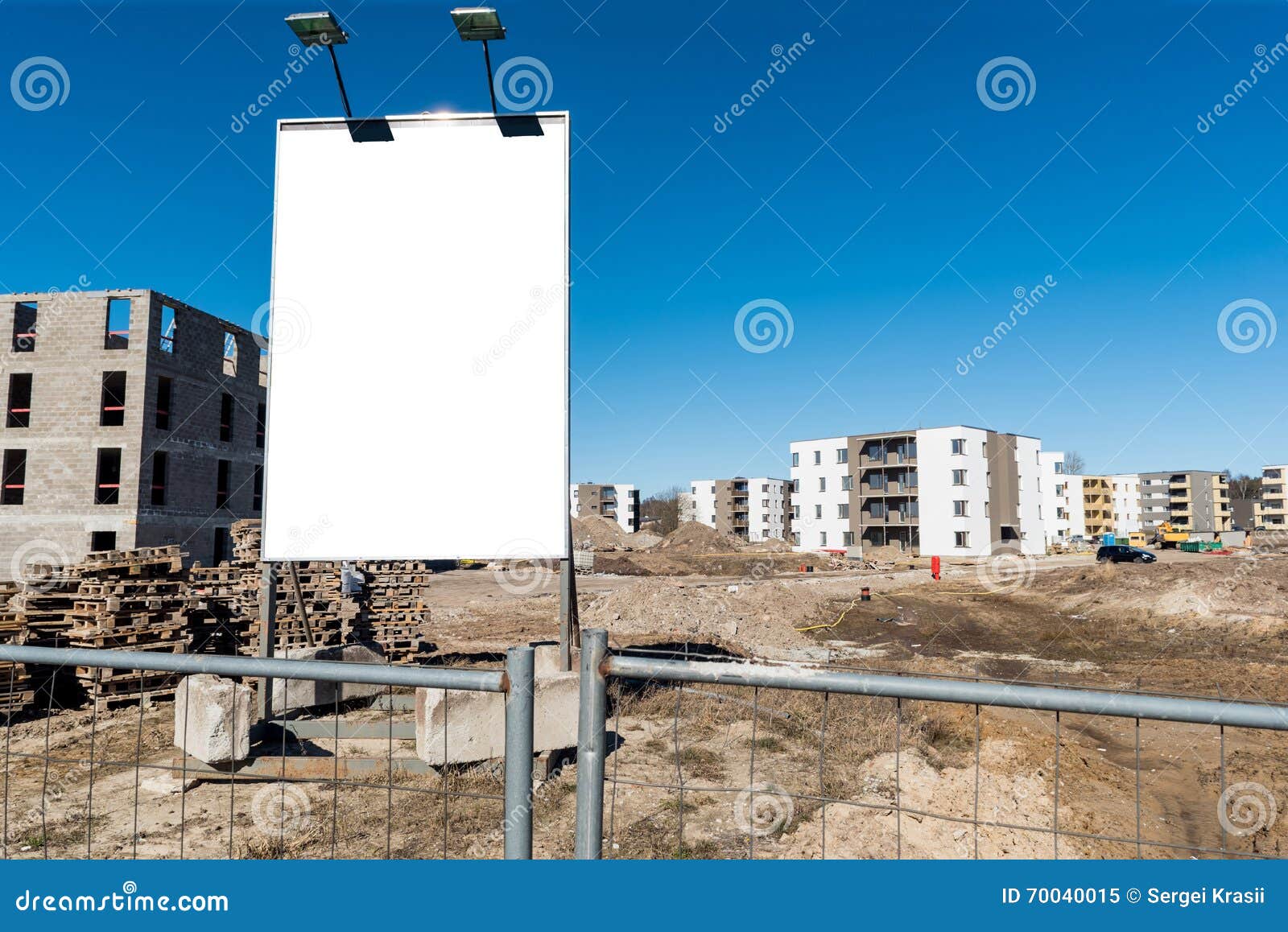 Billboard at Construction Site. New Housing DevelopmentBillboard at ...