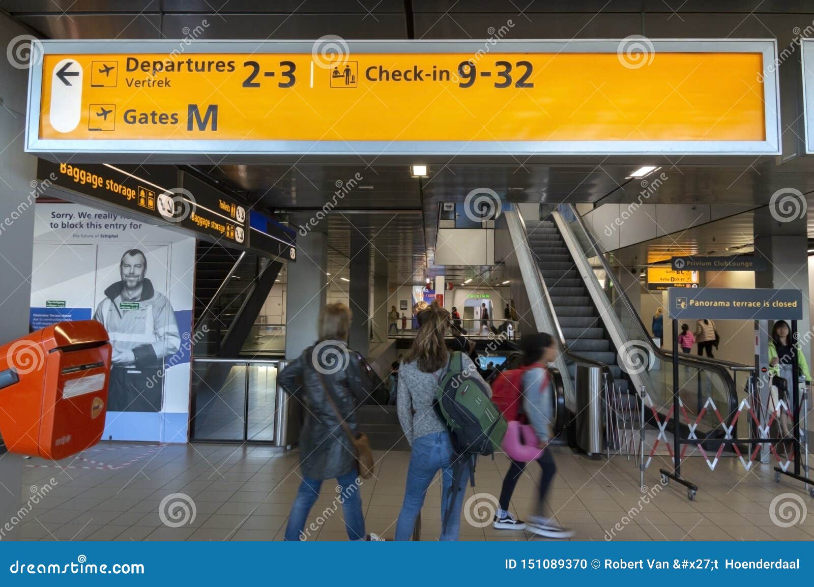 Billboard Departures and Check-in and Gates at Schiphol the Netherlands ...