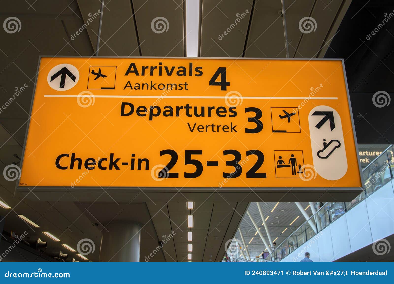 Billboard for Directions at the Schiphol Airport the Netherlands 20-4 ...