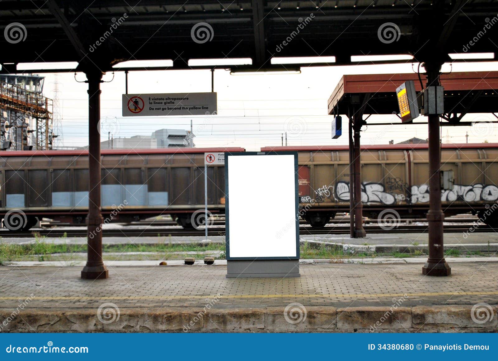 Billboard Display at a Train Station Stock Photo - Image of background ...