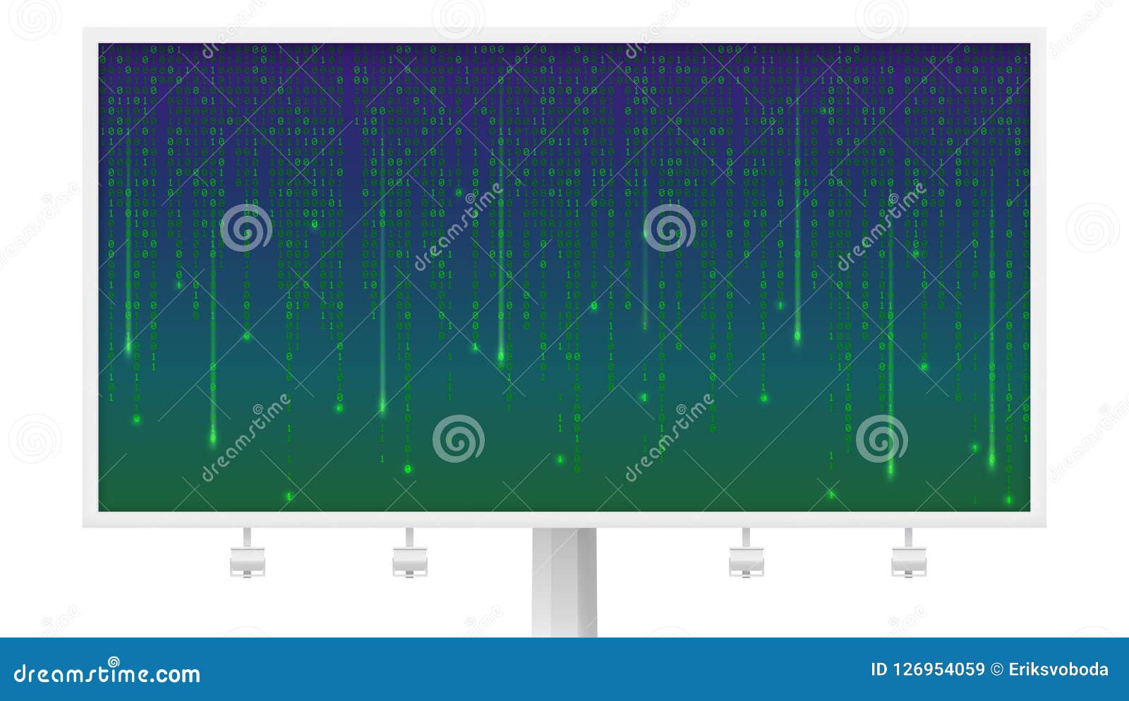 Billboard Of Floating Binary Computer Code Code Listing Of Matrix 2460