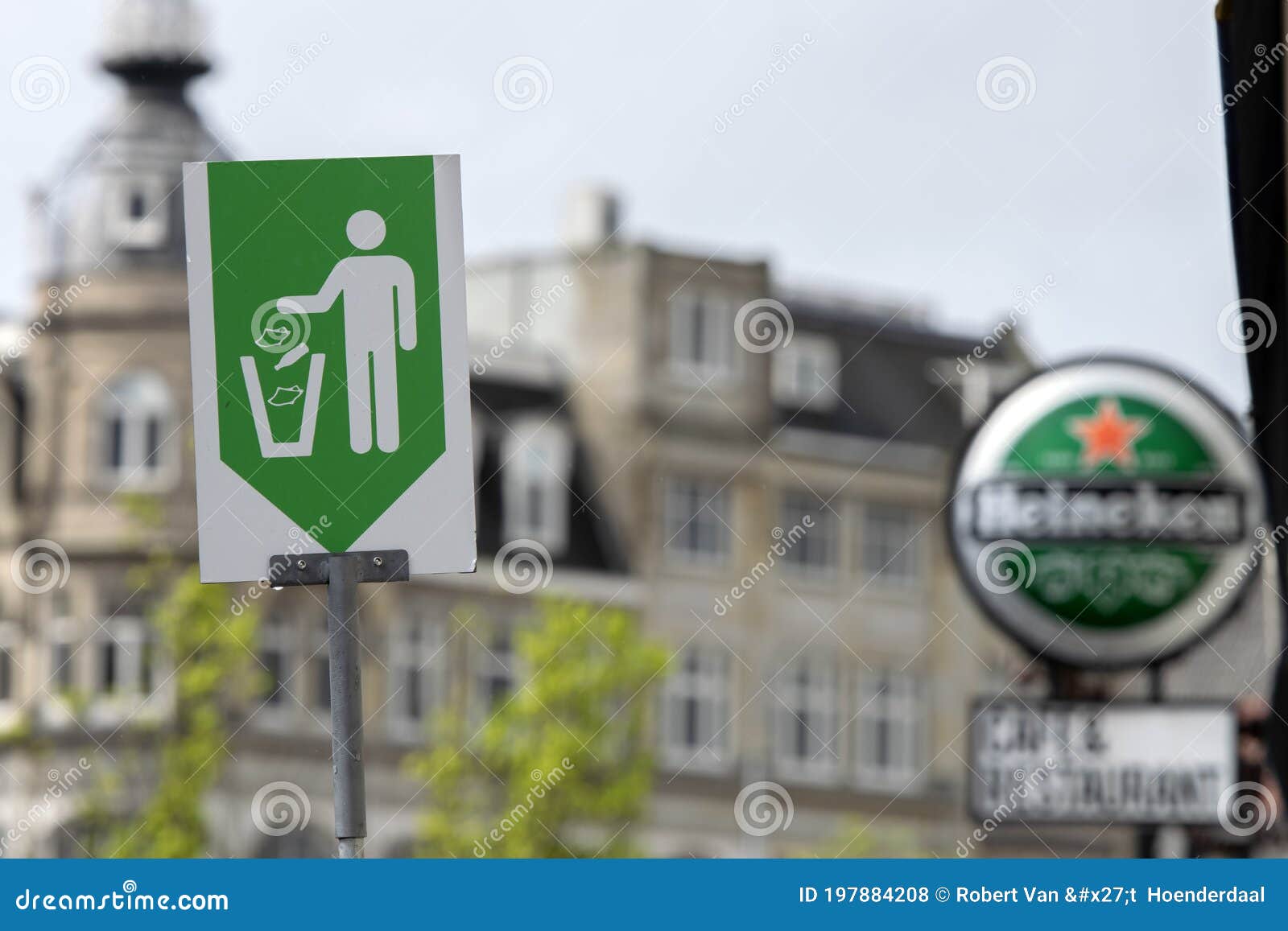 Billboard Heineken and Throw Away Trash at Amsterdam the Netherlands 27 ...