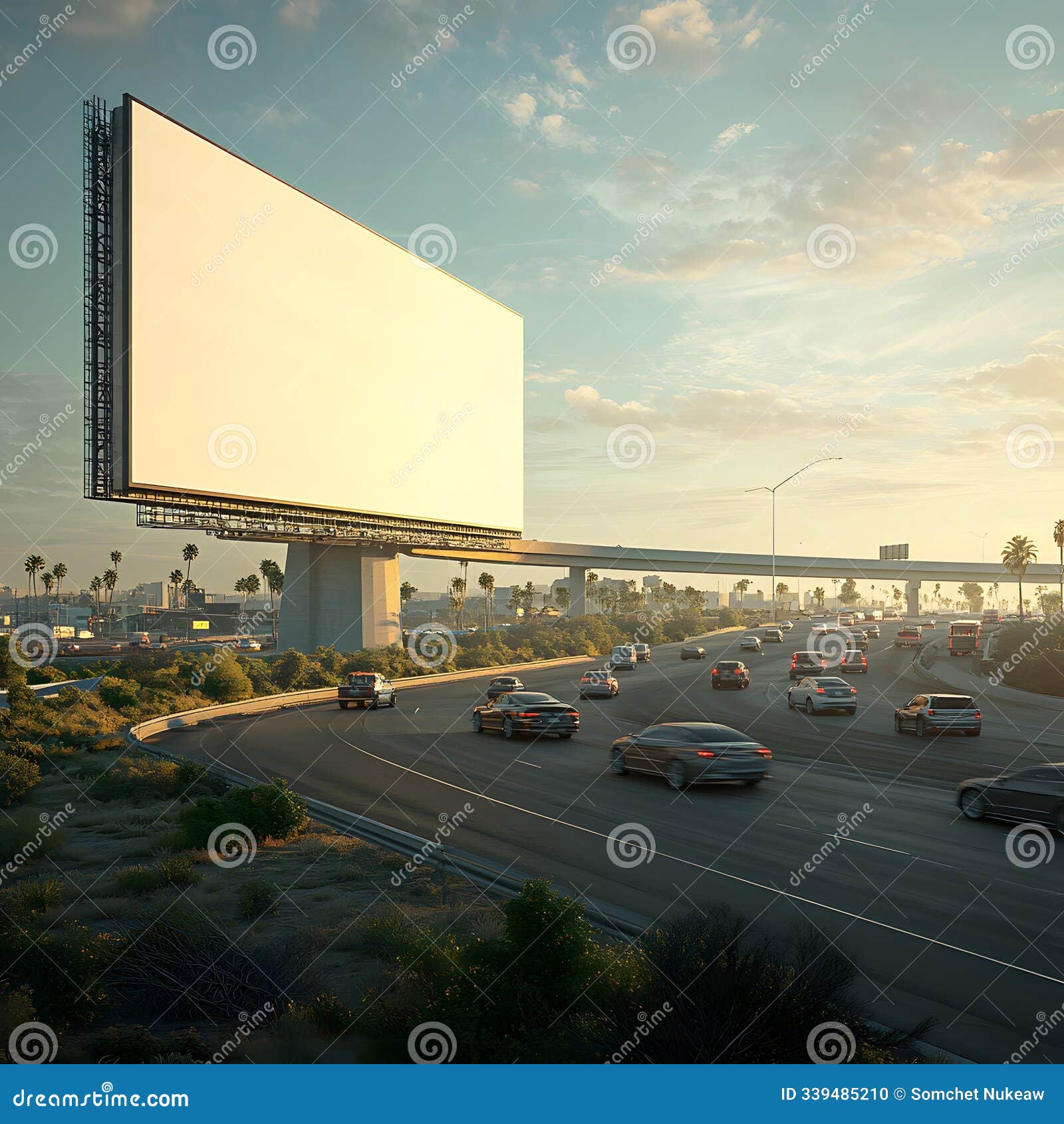 Cars Passing Through Overhead Lane Signals. Speed Limit Sign Or Led ...