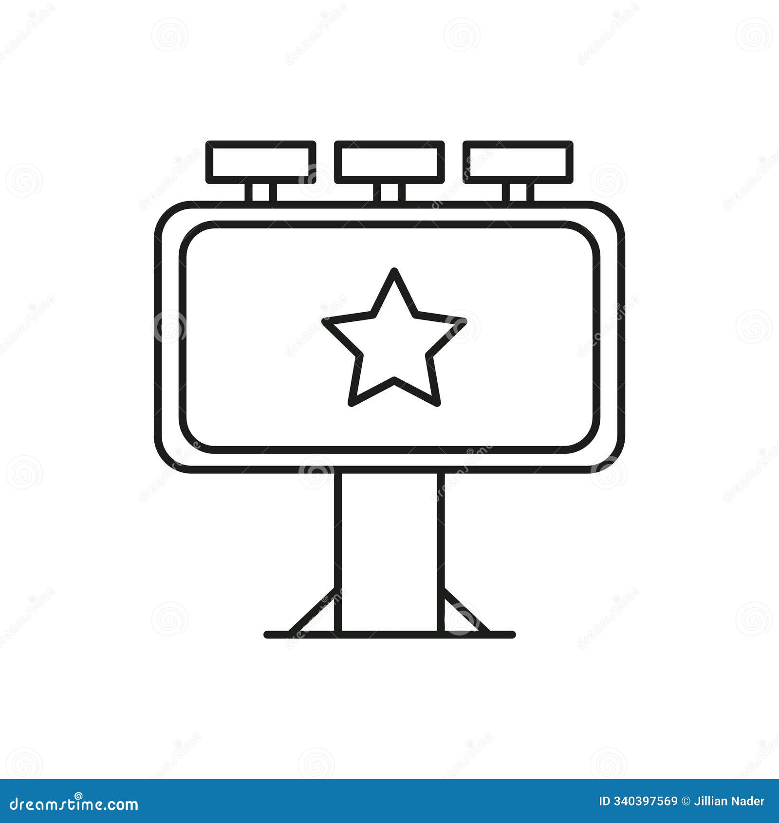 Billboard Icon Flat Line Symbol Set Stock Illustration - Illustration ...