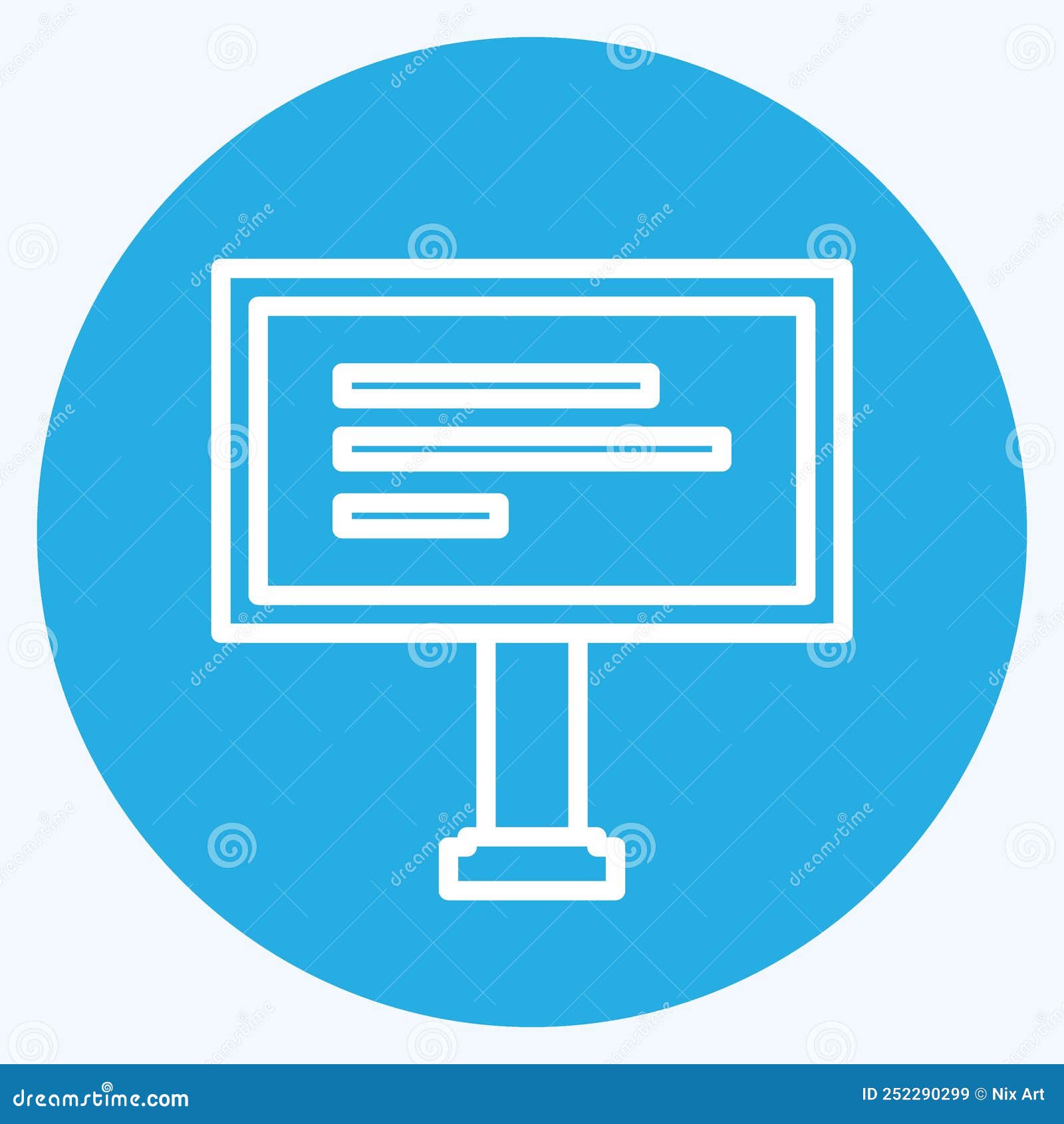 Billboard Icon in Trendy Blue Eyes Style Isolated on Soft Blue ...
