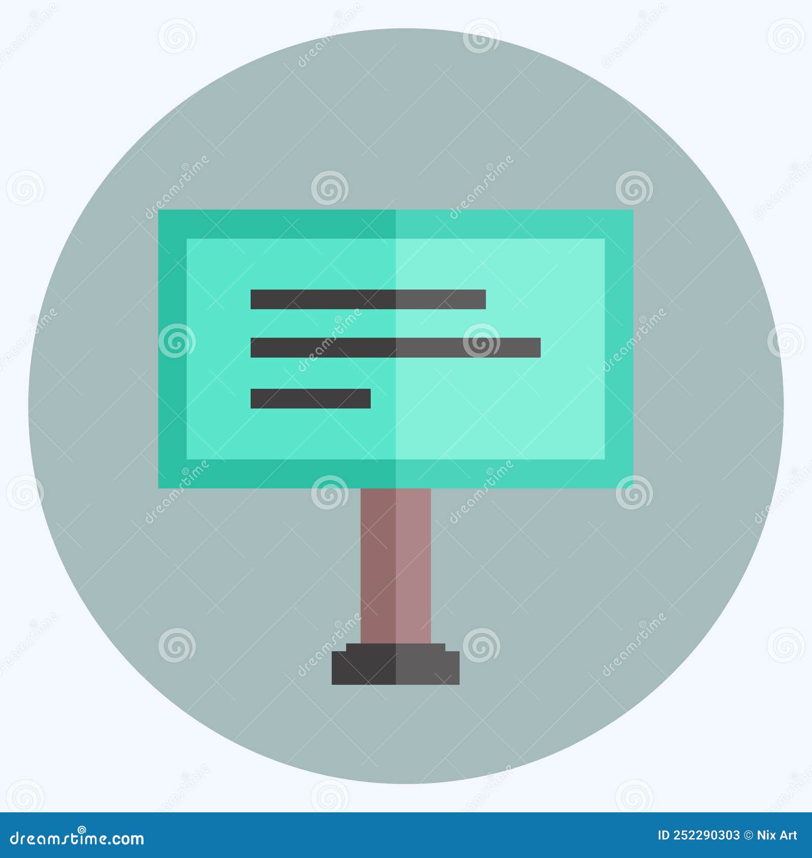 Billboard Icon in Trendy Flat Style Isolated on Soft Blue Background ...