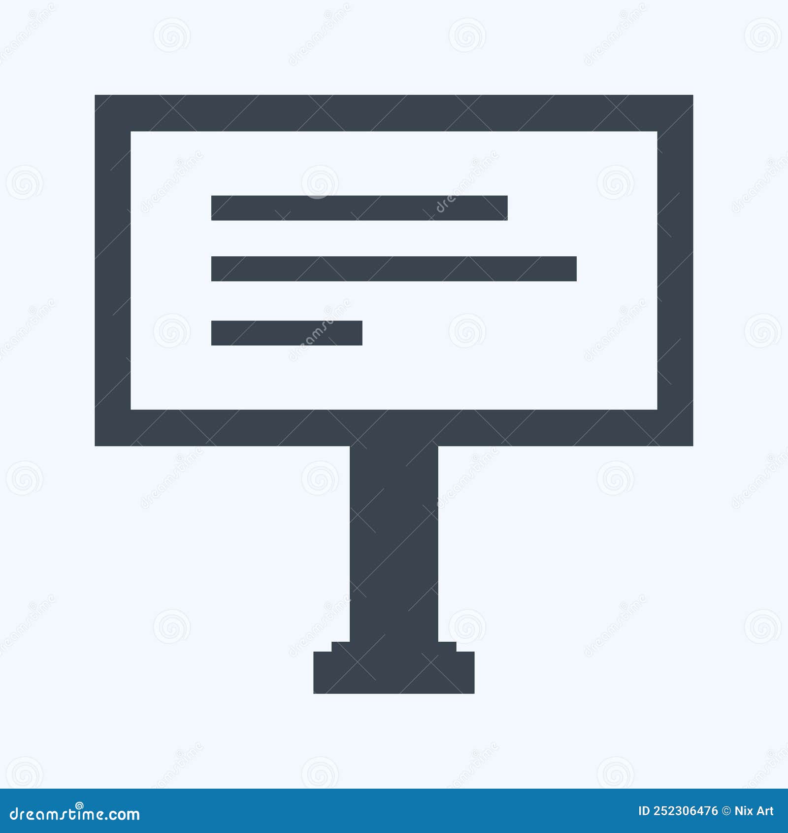 Billboard Icon in Trendy Glyph Style Isolated on Soft Blue Background ...