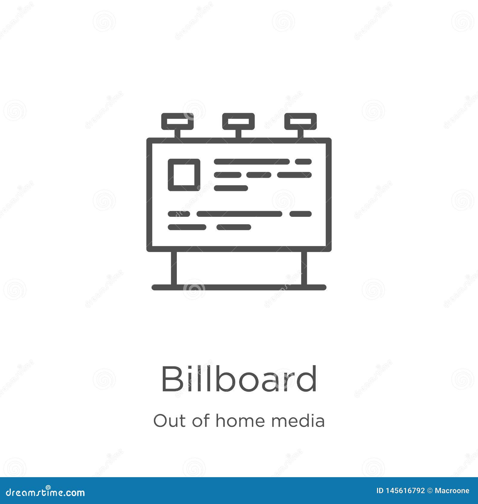 Billboard Icon Vector from Out of Home Media Collection. Thin Line ...