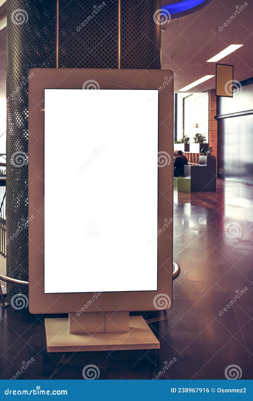 Billboard Inside the Mall. Empty Board Filled with White Color Stock ...