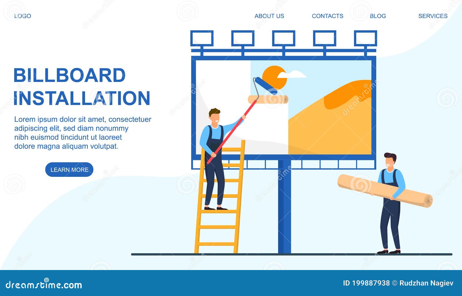 Billboard Installation Vector Concept Stock Vector - Illustration of ...