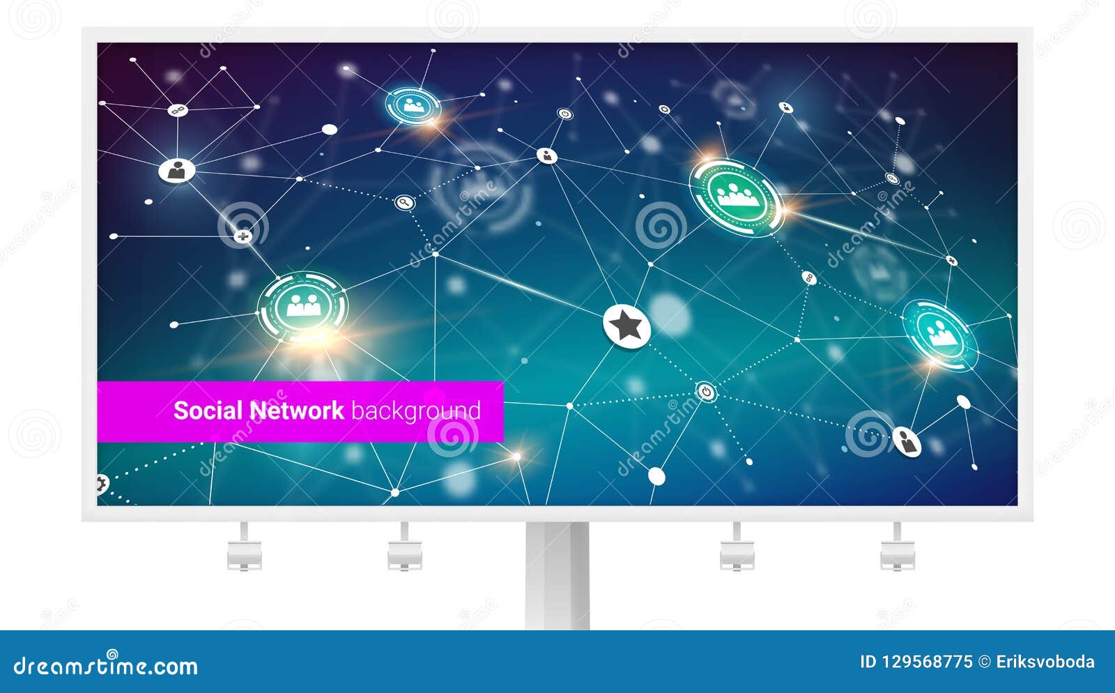 Billboard with Interaction in Internet Network. Business or Social ...