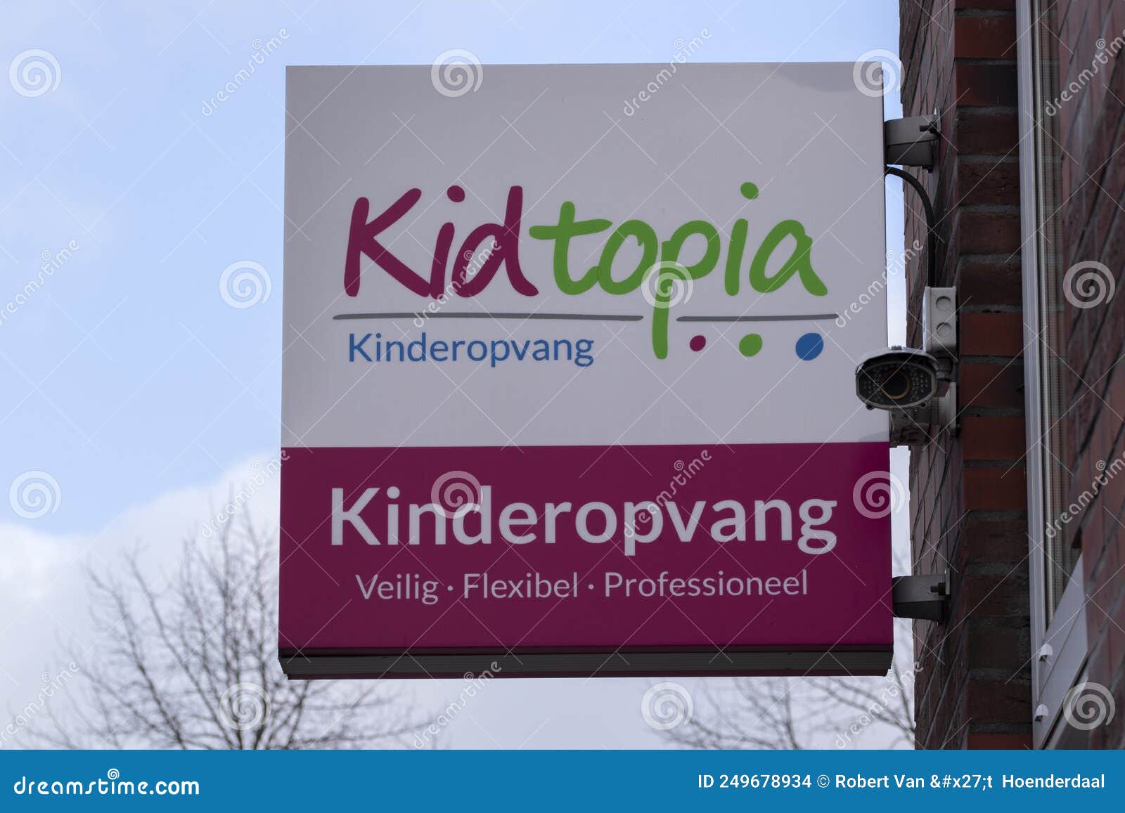 Billboard Kidtopia Child Care at Amsterdam Tehe Netherlands 30-1-2022 ...