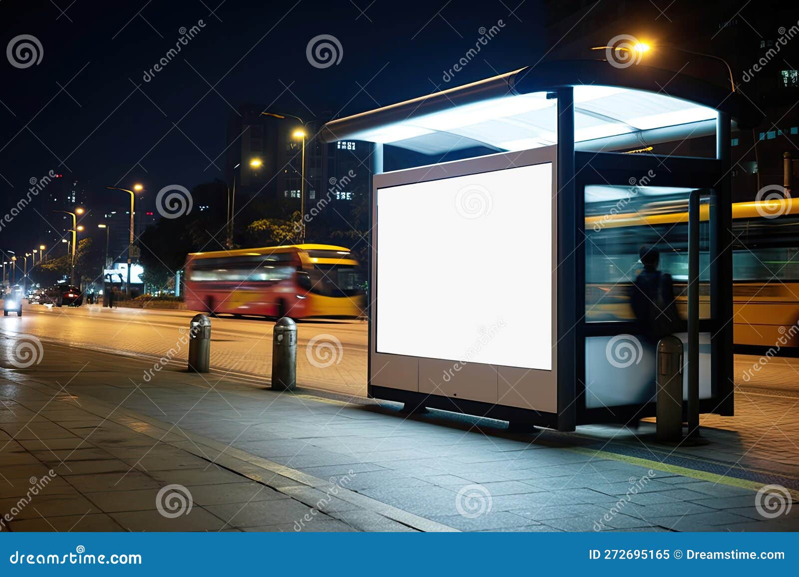 Billboard Layout at the Bus Stop, Layout. Generative Ai Stock ...