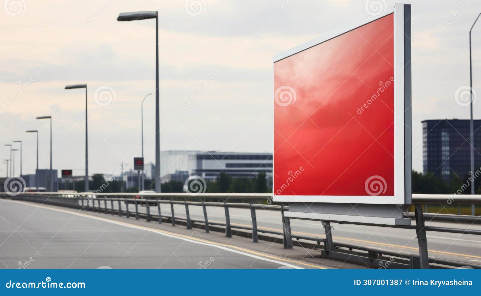 Billboard Mockup with Blank Front, Realistic on a Mockup Template in a ...