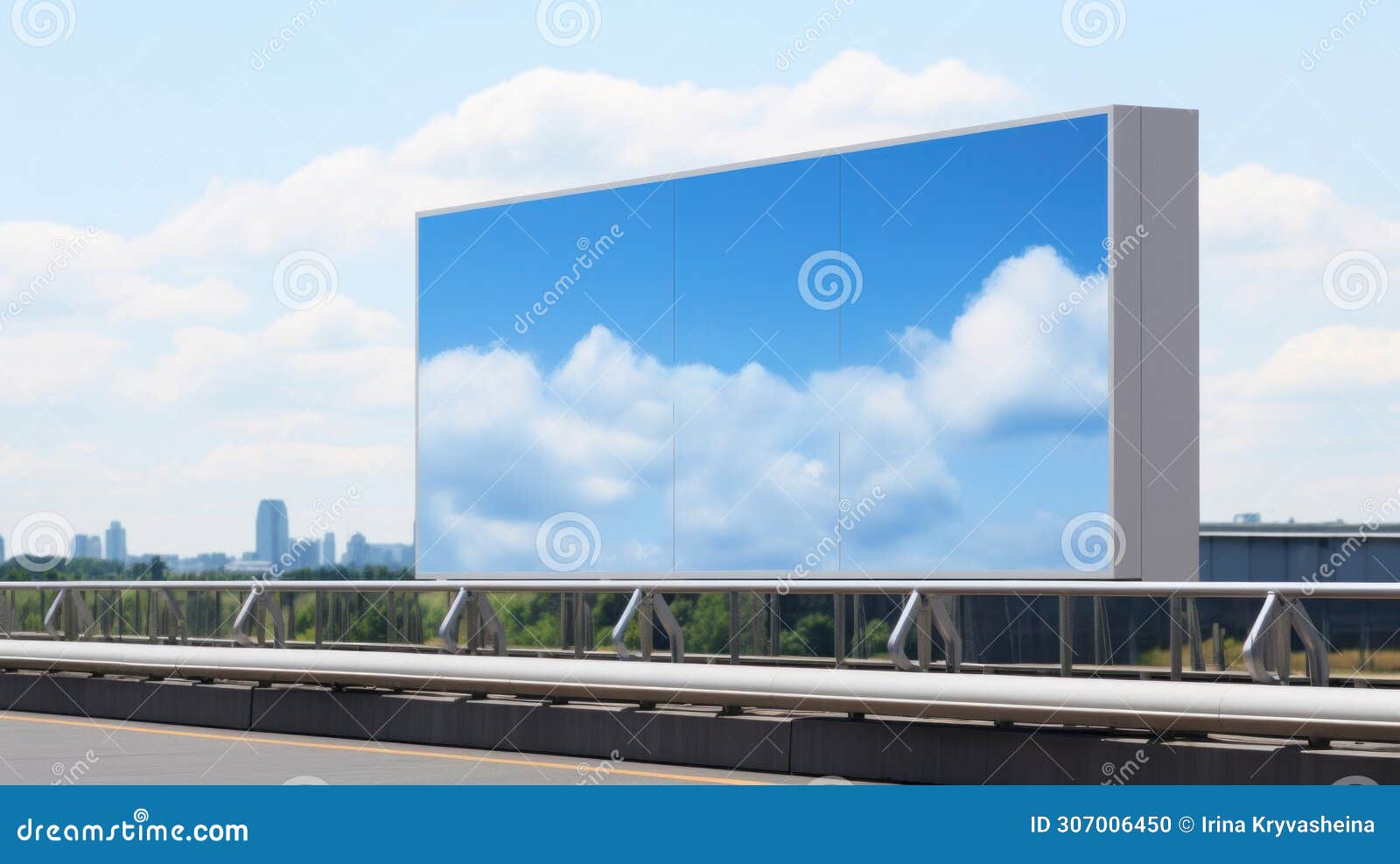 Billboard Mockup with Blank Front, Realistic on a Mockup Template in a ...
