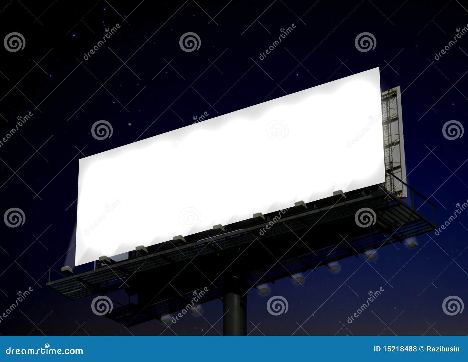 Billboard at night stock illustration. Illustration of selling - 15218488