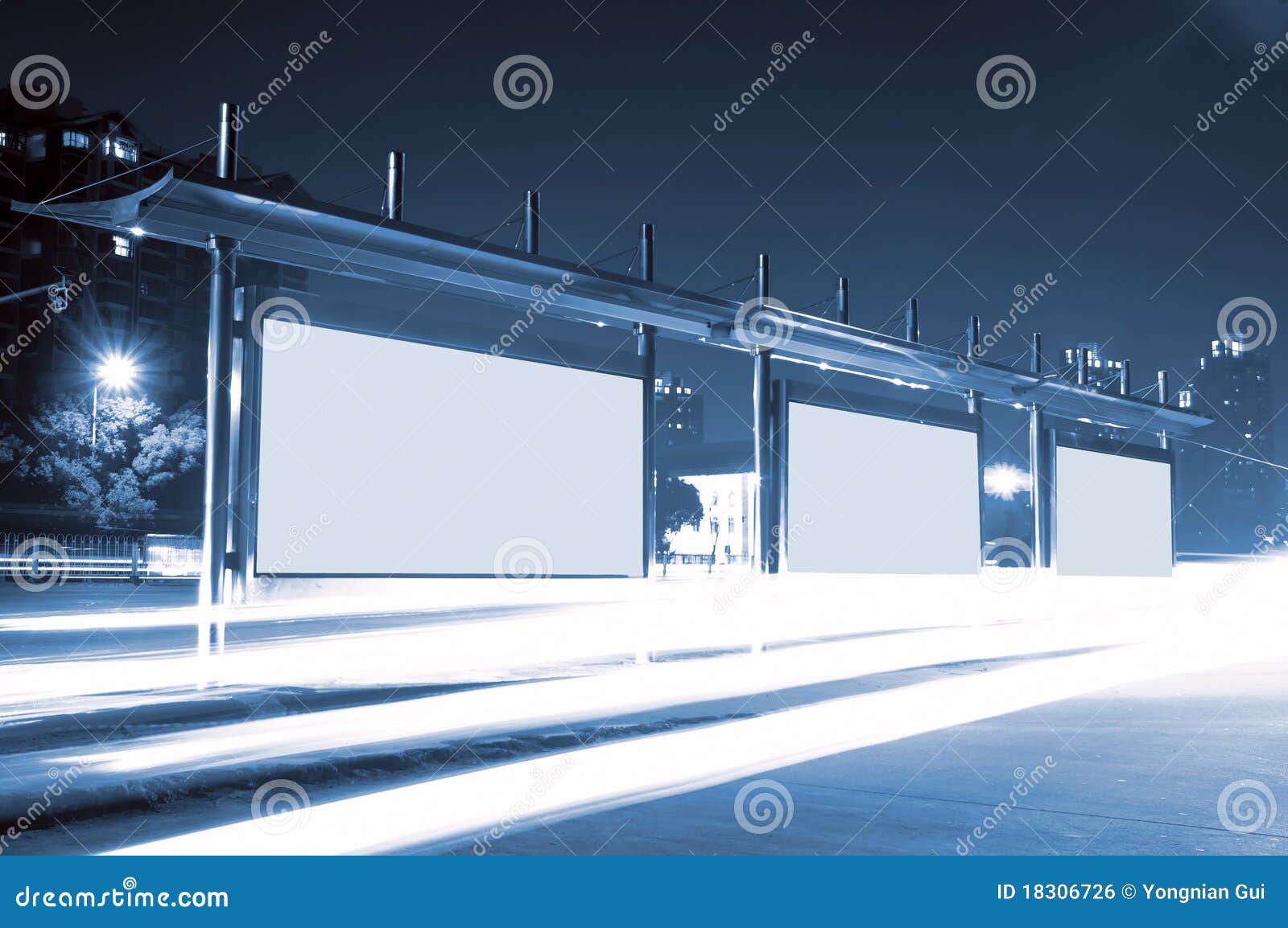Billboard(Night) stock photo. Image of road, night, poster - 18306726