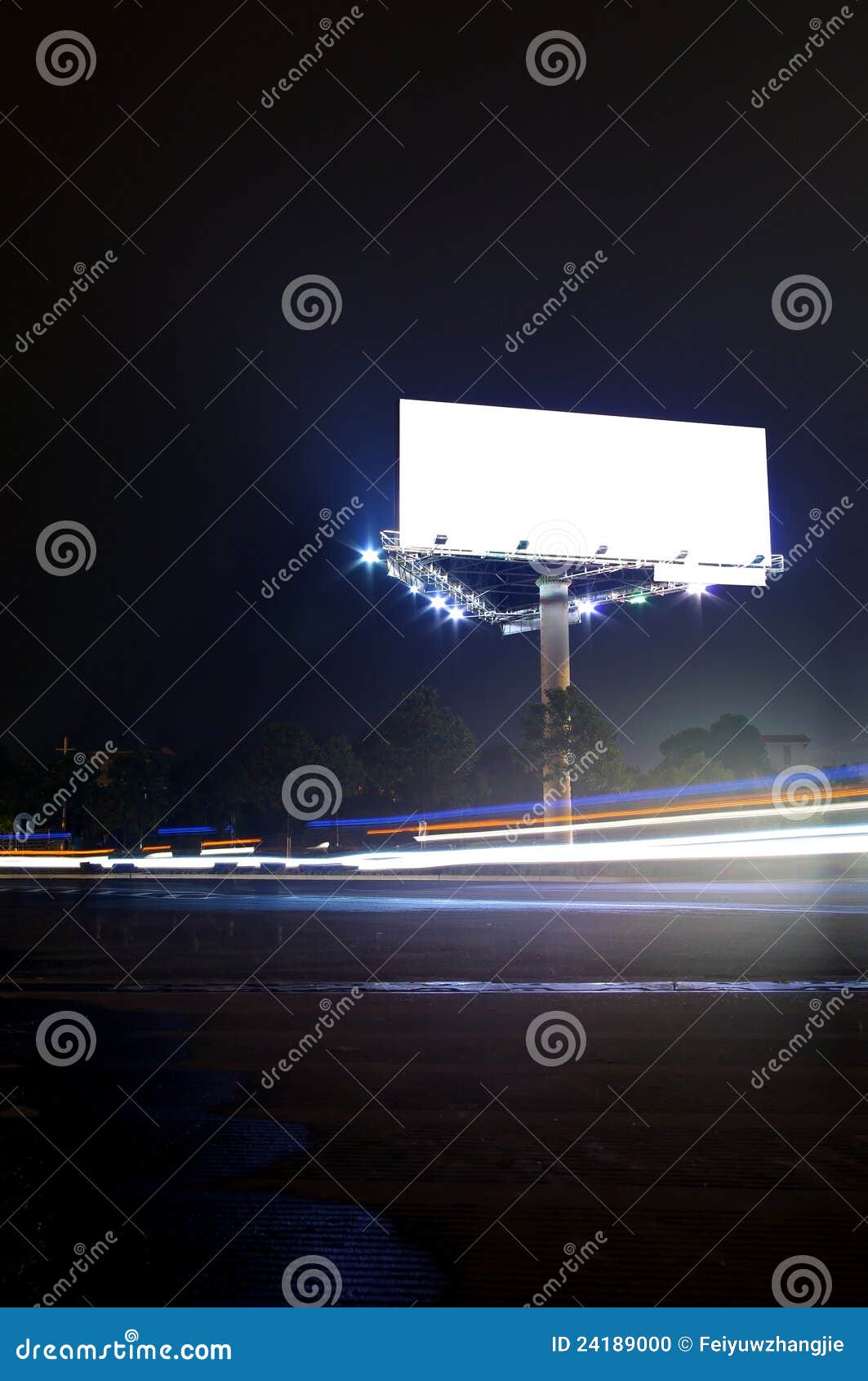 Billboard at night stock photo. Image of display, light - 24189000