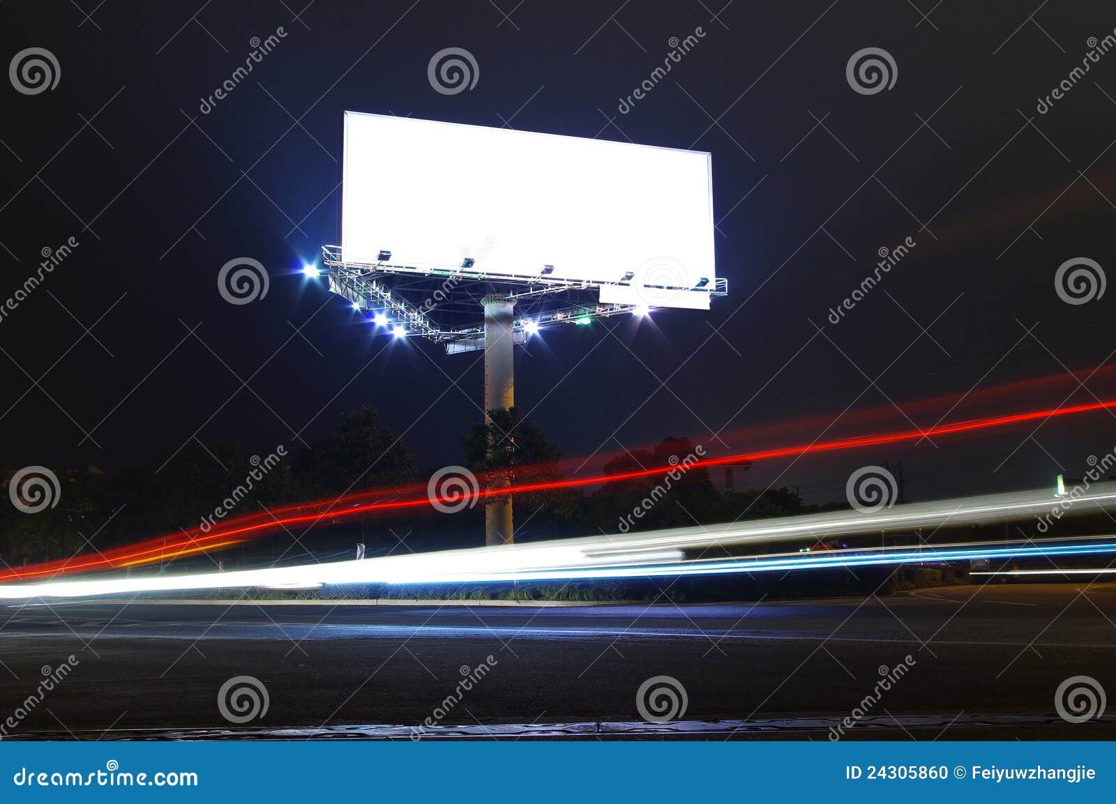 Billboard at night stock photo. Image of china, commercial - 24305860