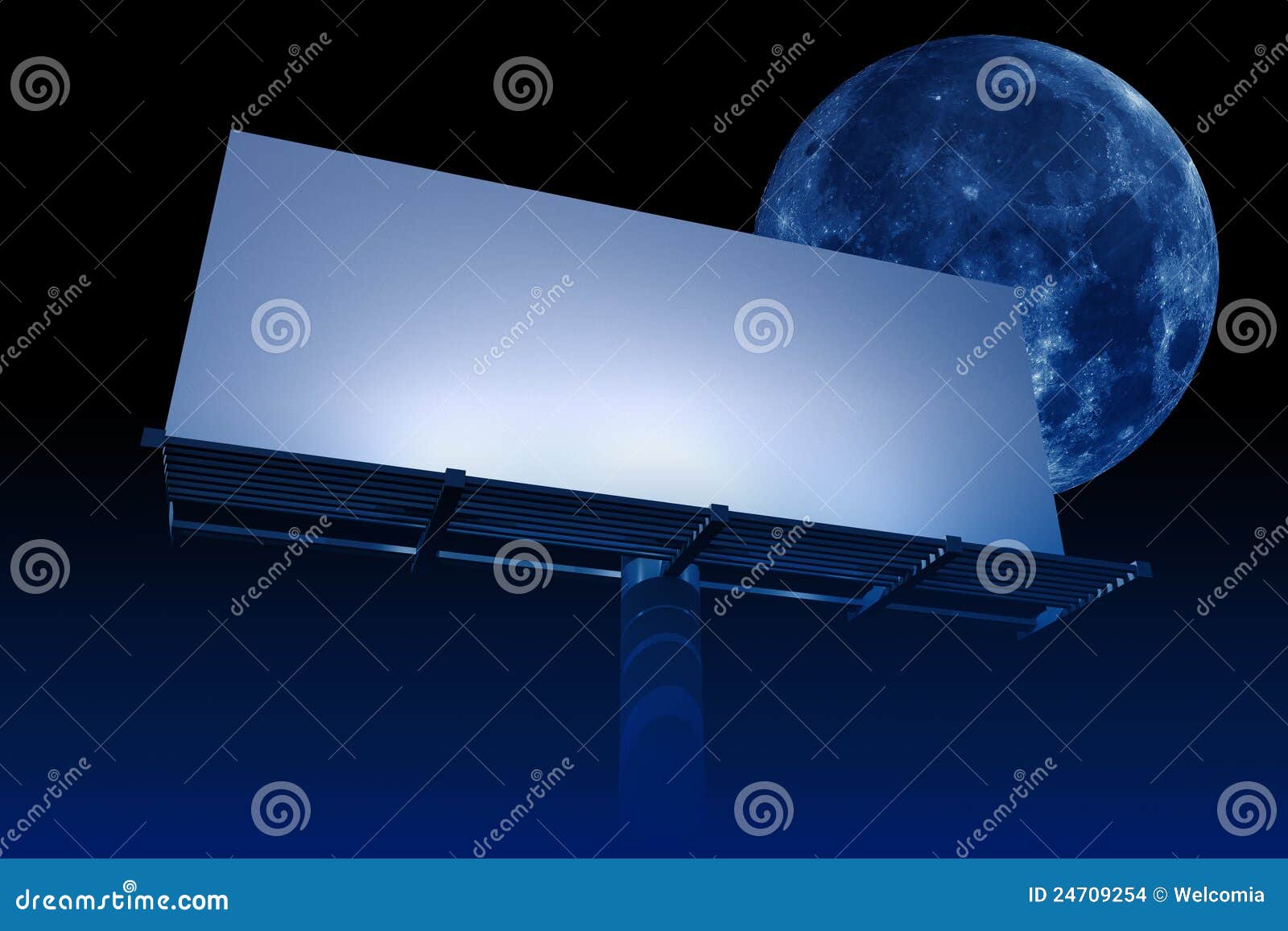 Billboard at Night stock illustration. Illustration of marketing - 24709254