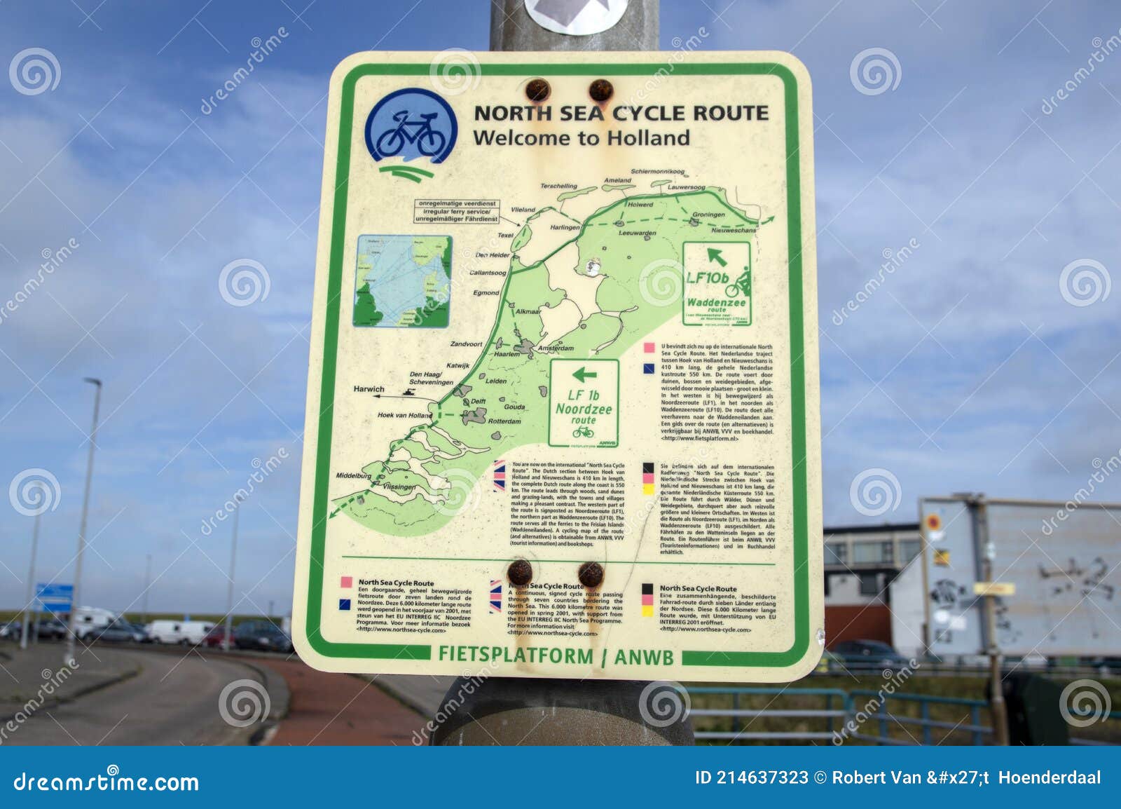 Billboard North Sea Cycle Route at Den Helder the Netherlands 23-9-2019 ...