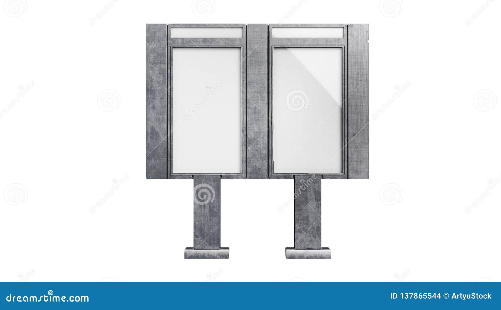 Billboard Phone Booth, Front View Stock Illustration - Illustration of ...