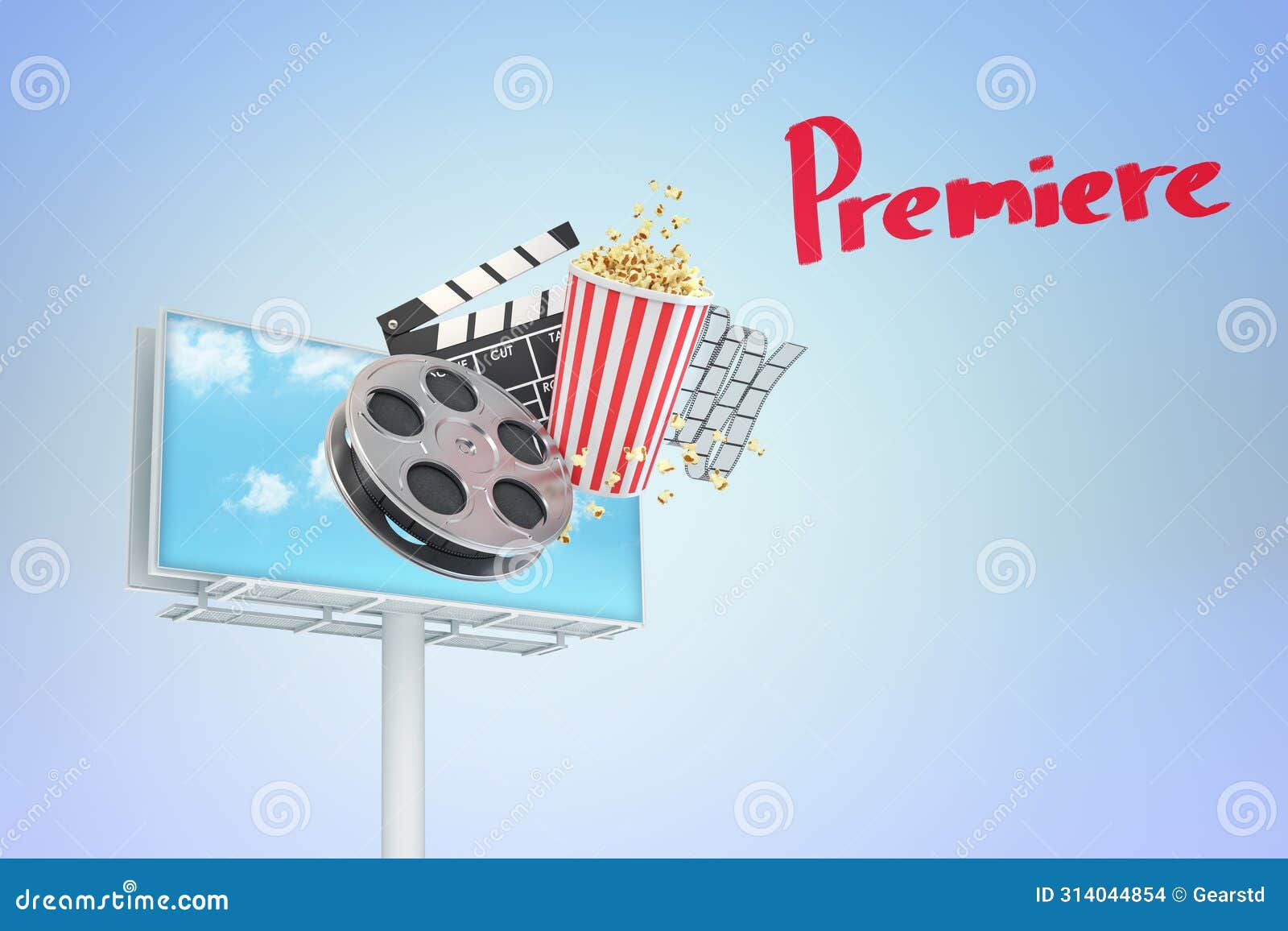 Billboard Presenting Movie Premiere Elements Stock Illustration ...