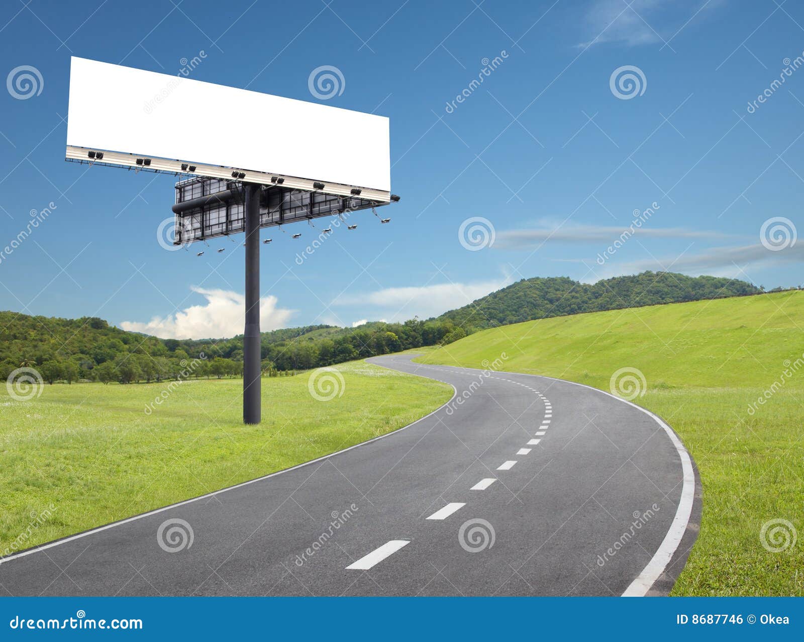 Billboard by the road stock photo. Image of road, hill - 8687746