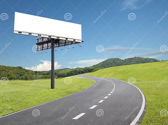 Billboard by the road stock photo. Image of road, hill - 8687746