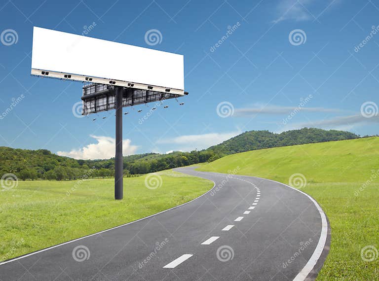 Billboard by the road stock photo. Image of road, hill - 8687746